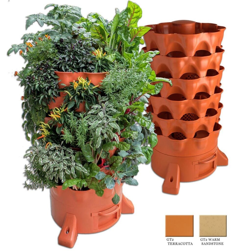 Garden Tower 2™, 50-Plant Composting Vertical Garden Planter - Uncle ...